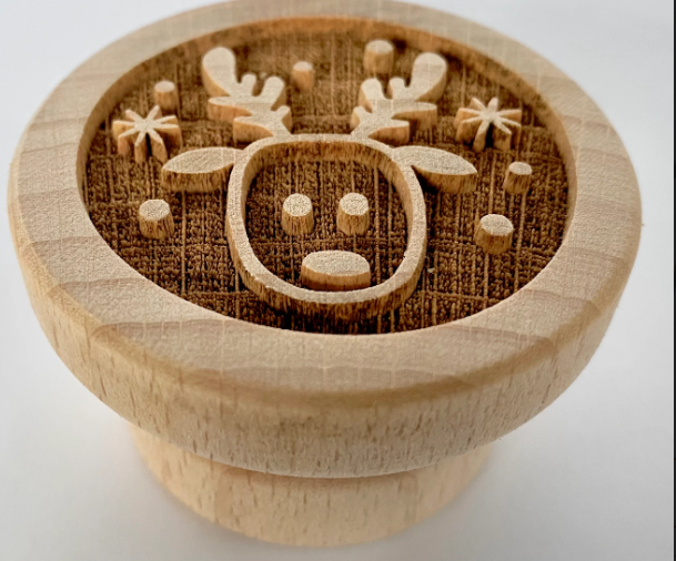 No. 066 Wooden stamp deeply engraved Reindeer - Wooden Corner